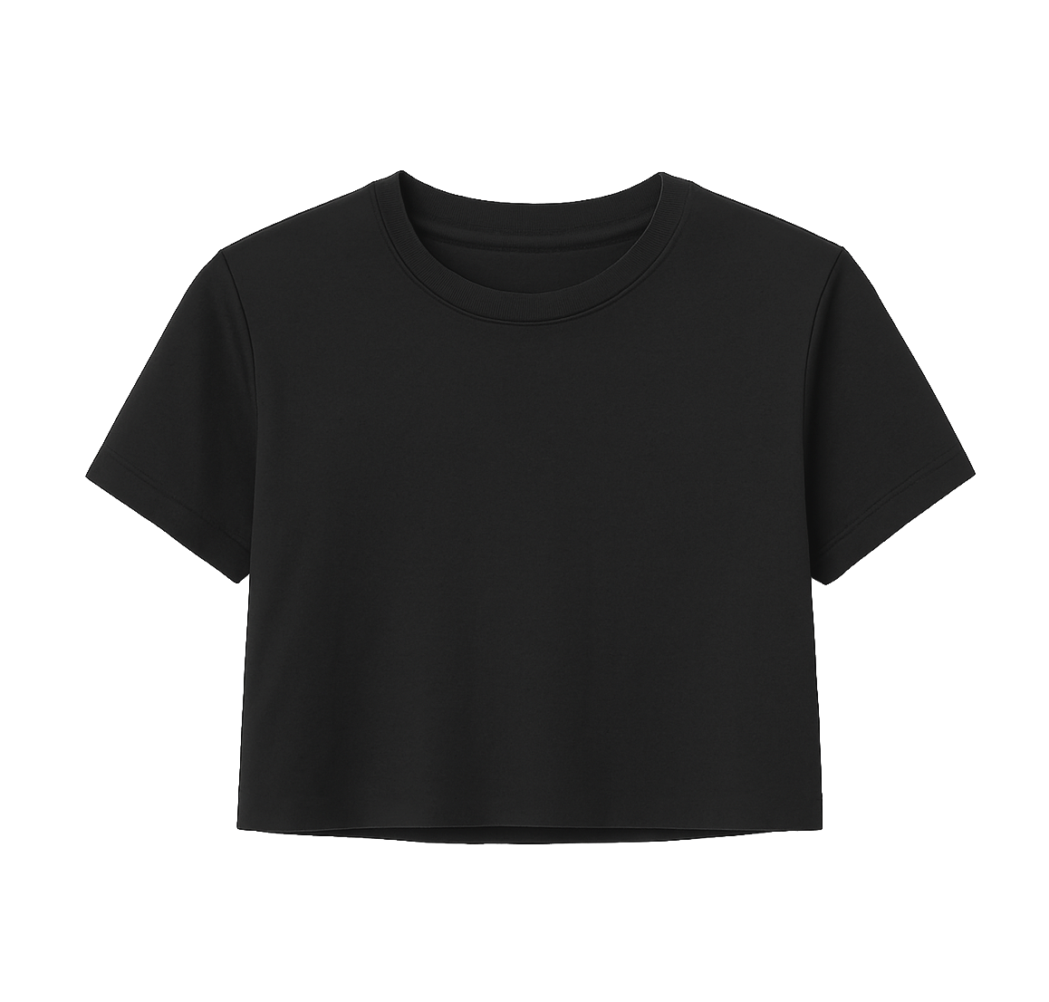 JUNIOR GIRLS BLANK CROP T-SHIRT BLACK - 7PLY94030RS