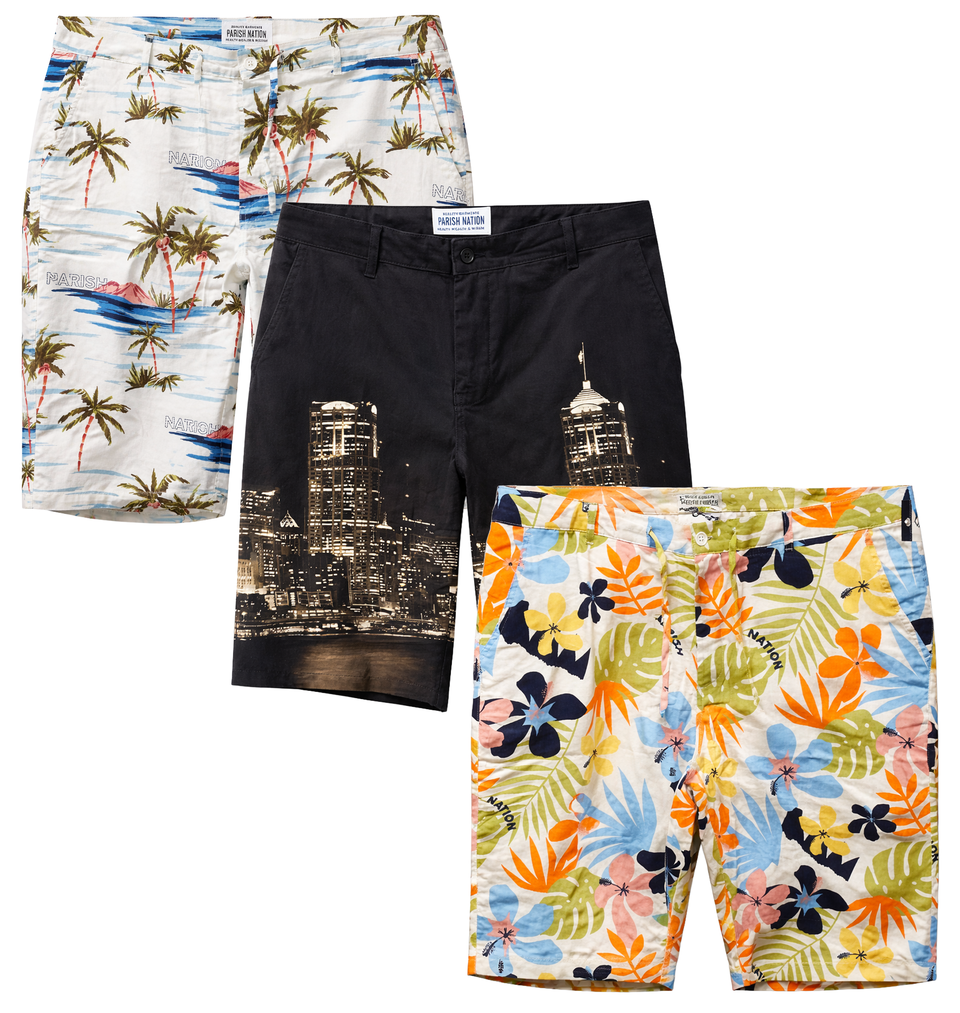 PARISH NATION ASSORTED BOARD SHORTS ASST - PNBDSHT