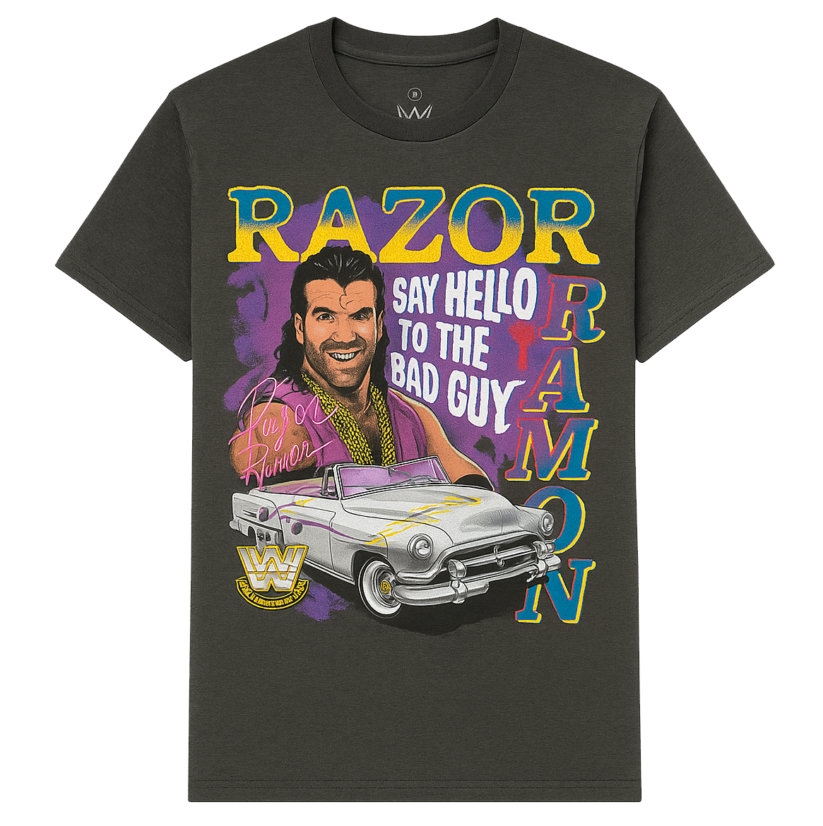 LICENSED WWE RAZOR RAMON T-SHIRT CHARCOAL - WXNS4137FC
