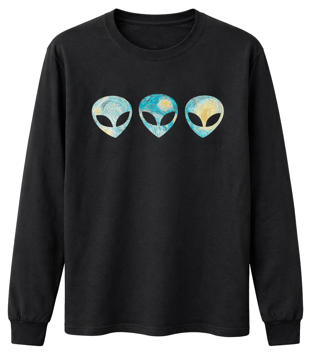 WOMENS LICENSED L/S SHIRT BLACK - ALIEN GO